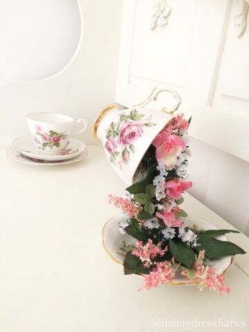 How to make floating teacups, Floating tea cup tutorial - Dainty Dress ...