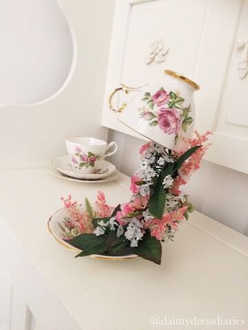 How to make floating teacups, Floating tea cup tutorial - Dainty Dress ...