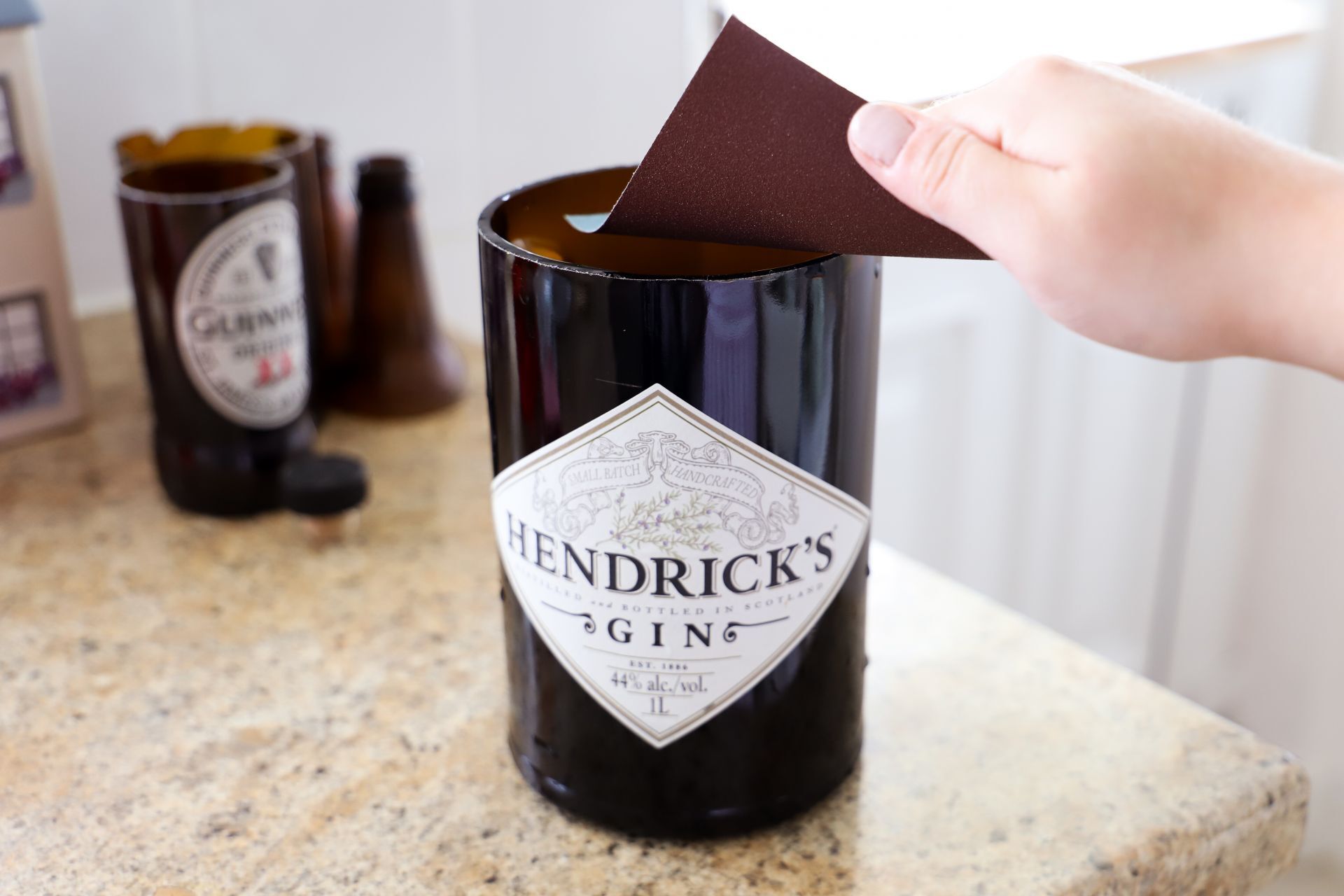 How to cut glass bottles easily & upcycle them gin bottles - Dainty ...