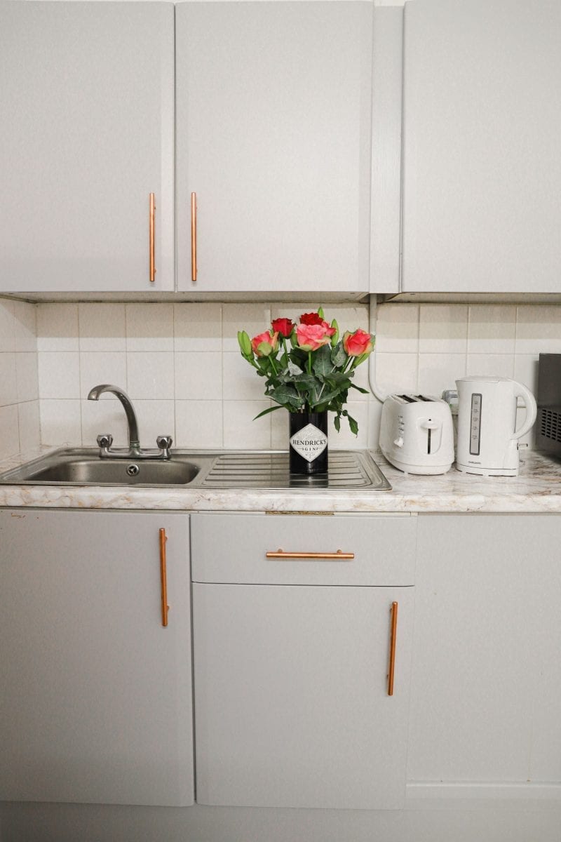 How To Paint Laminate/MDF Kitchen Cabinets - Dainty Dress Diaries
