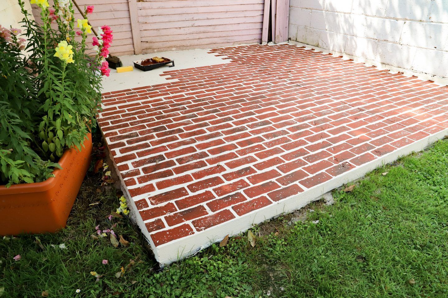 DIY faux brick cottage floor, for less than €25 - Dainty Dress Diaries